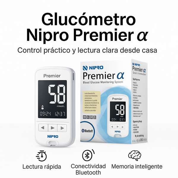 Glucómetro Nipro Premier α + 10 Lancetas + 10 Tiras Reactivas – MATE TIENDA